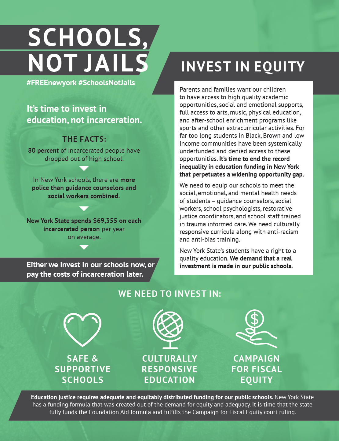 Schools, Not Jails Legislative One-Pager – Alliance for Quality Education